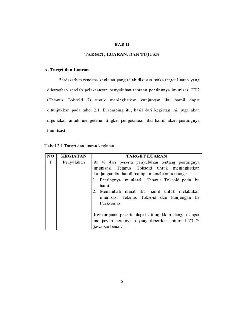 03 Bab II. Target, Luaran, Dan Tujuan | PDF