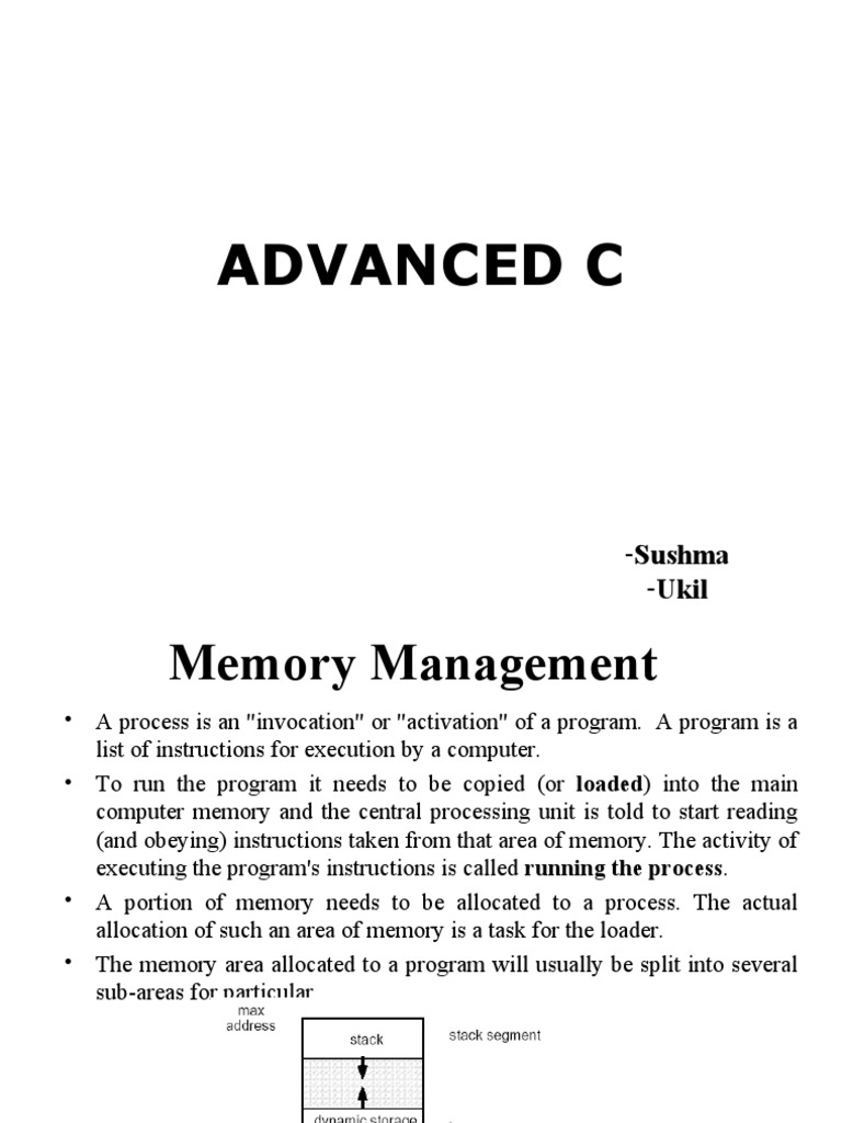 Advanced C: - Sushma - Ukil | PDF | Pointer (Computer Programming ...