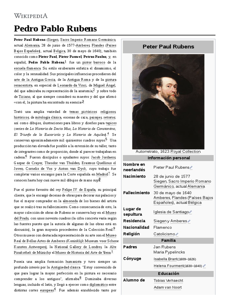 Pedro Pablo Rubens | PDF | Peter Paul Rubens | Artes (general)