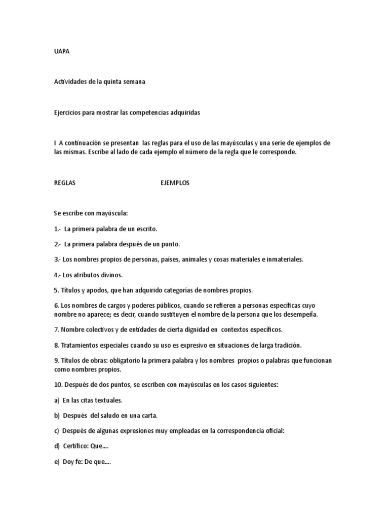 Actividades Semana V Español | PDF | Idiomas