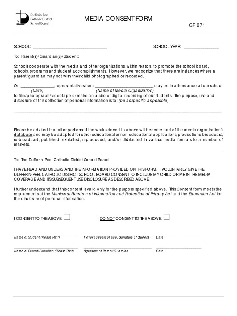 Media Consent Form | PDF | Personally Identifiable Information | Privacy
