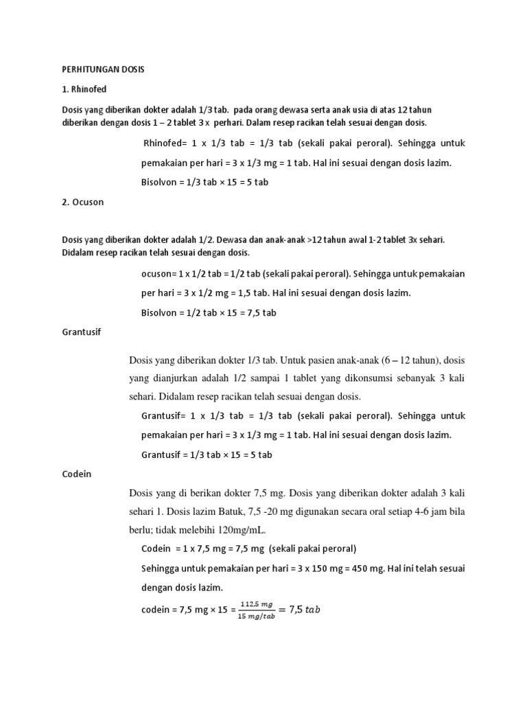 Dosis Obat Rhinofed dan Ocuson | PDF | Kesehatan Holistik | Gaya Hidup