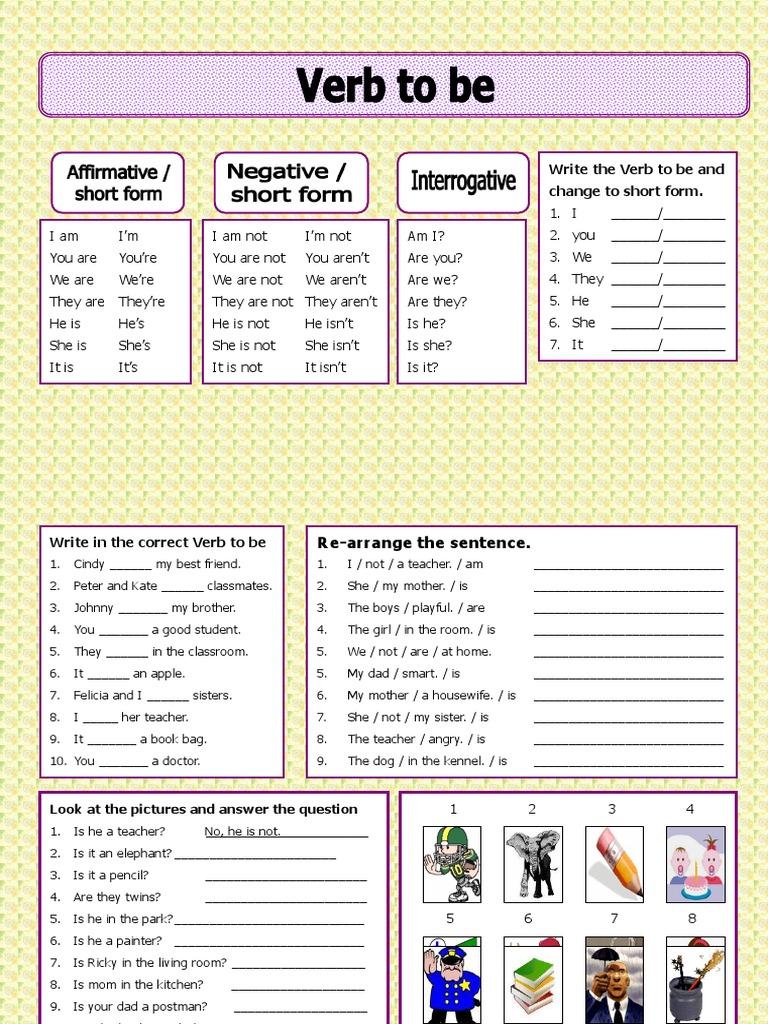 Verb To Be | PDF | Syntax | Grammar