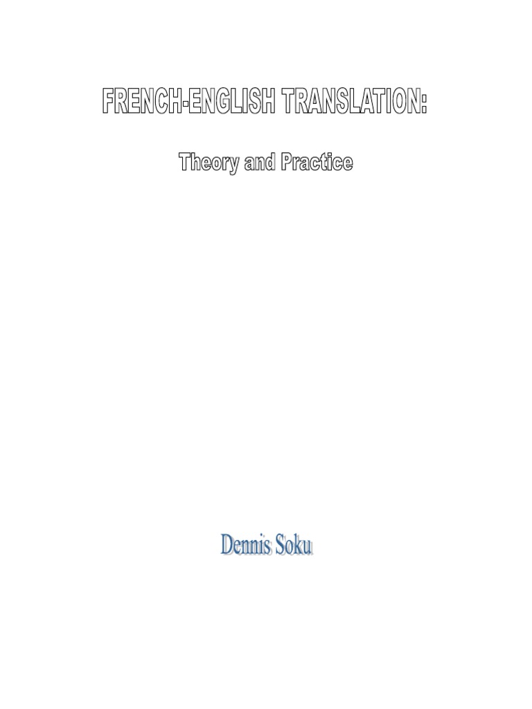 French English Translation Theory and Practice | PDF | Translations ...