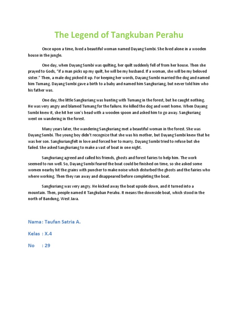 The Legend of Tangkuban Perahu | PDF | Religion & Spirituality