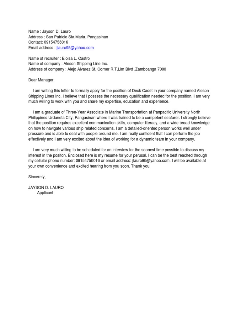 Aleson Shipping Line Inc | PDF