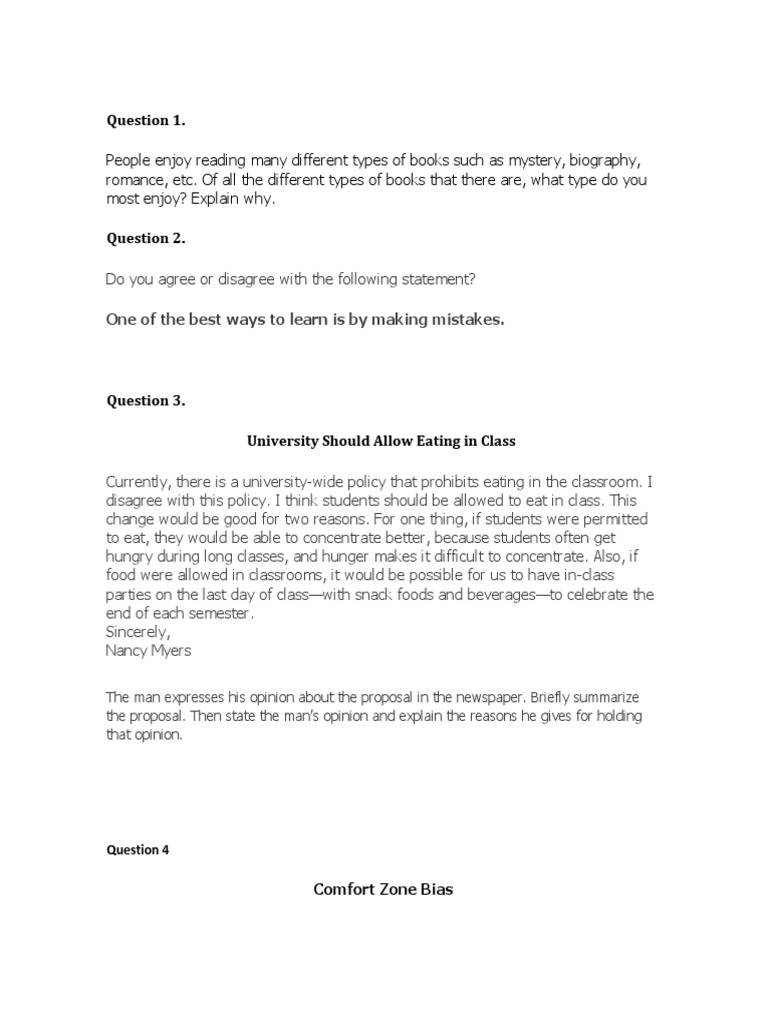 Speaking Practice TOEFL 1 | PDF