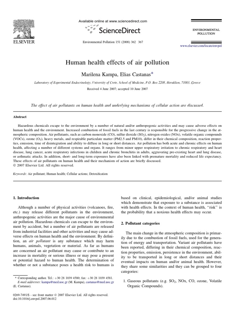 Air Pollution's Impact on Human Health | PDF | Air Pollution | Particulates