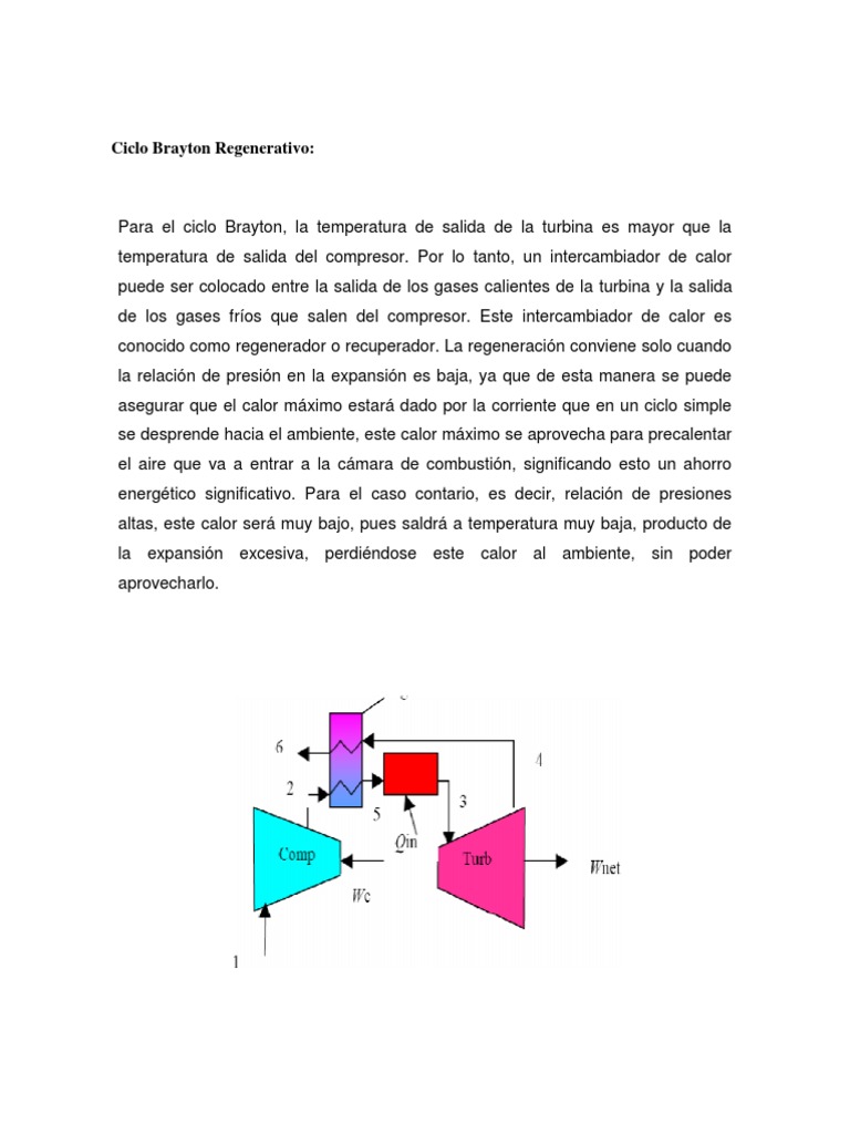 Ciclo Brayton Regenerativo | PDF | Calor | Temperatura