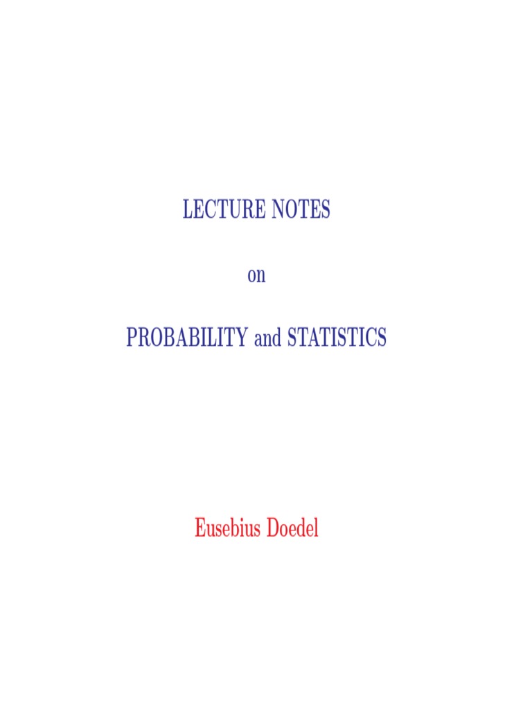 Probability and Statistics | PDF | Variance | Probability Distribution
