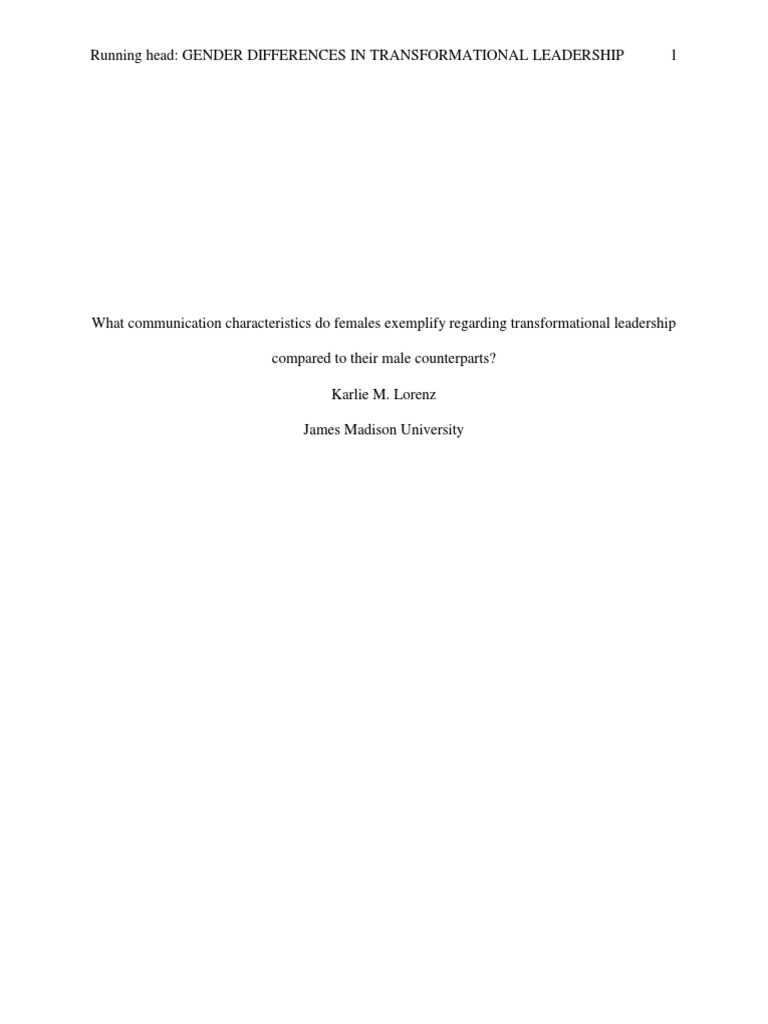 Transformational Leadership Research Paper | PDF | Transformational ...