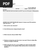 Big Book Response Sheet | PDF