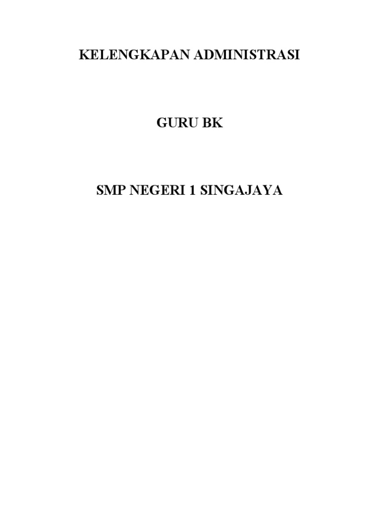 Administrasi BK | PDF