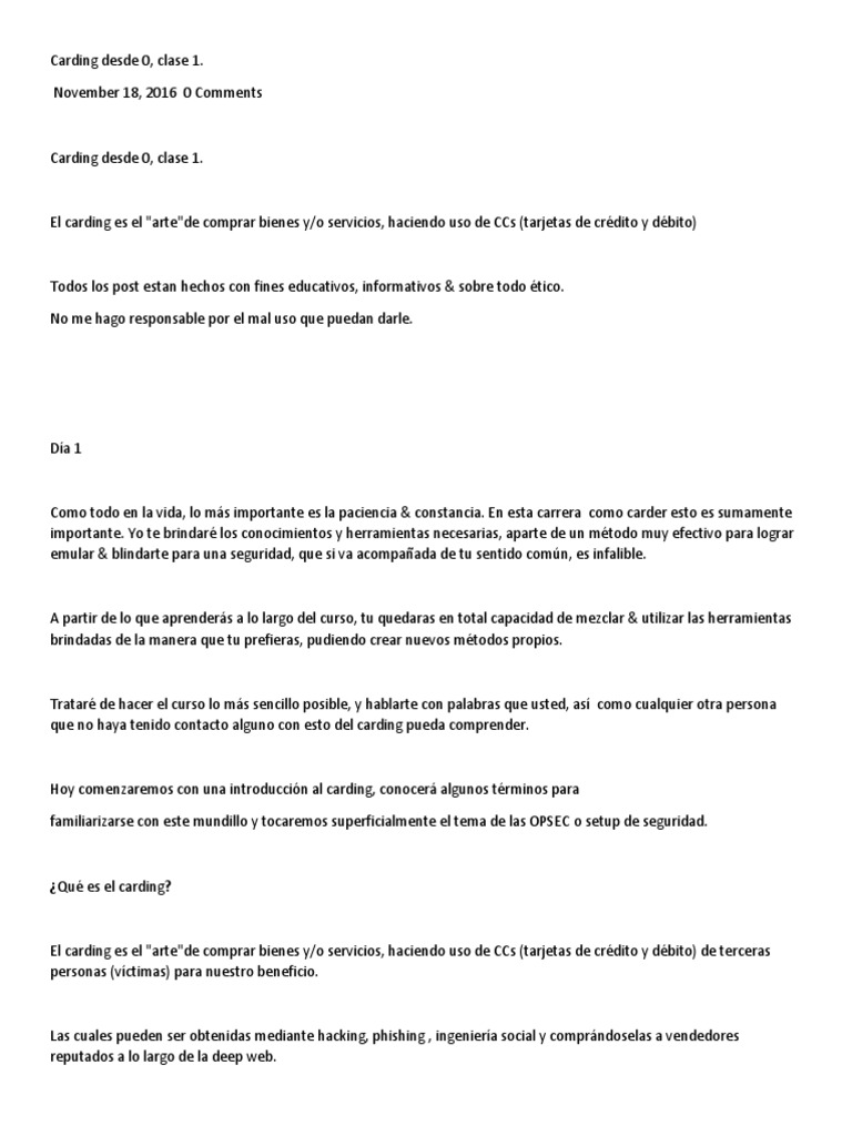 Introducción al Carding y Seguridad | PDF | Suplantación de identidad | Tarjeta de débito