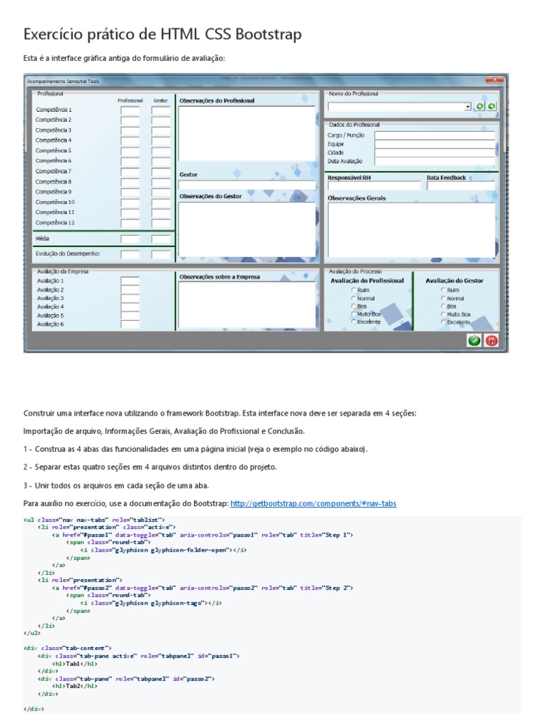 Exercício Prático de HTML CSS Bootstrap | PDF