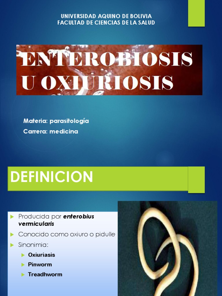 Parasitologia Oxiuriasis o Enterobiosis | PDF | Especialidades Medicas ...