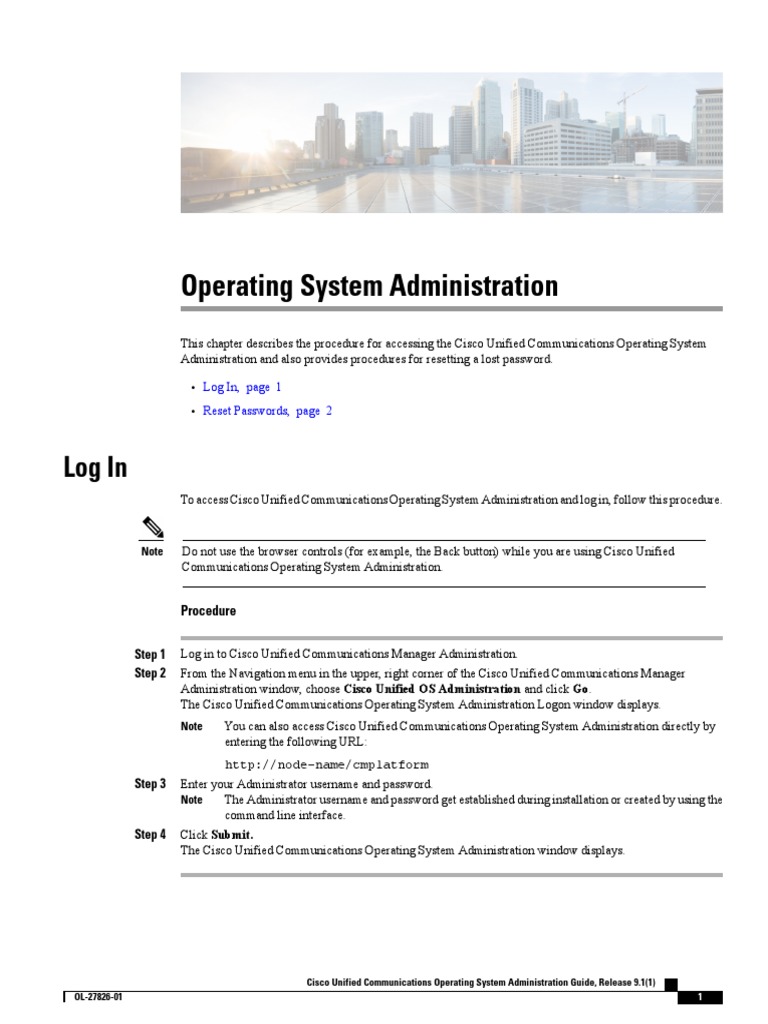 Cucm Cluster Security Passport Reset Pdf Login Password