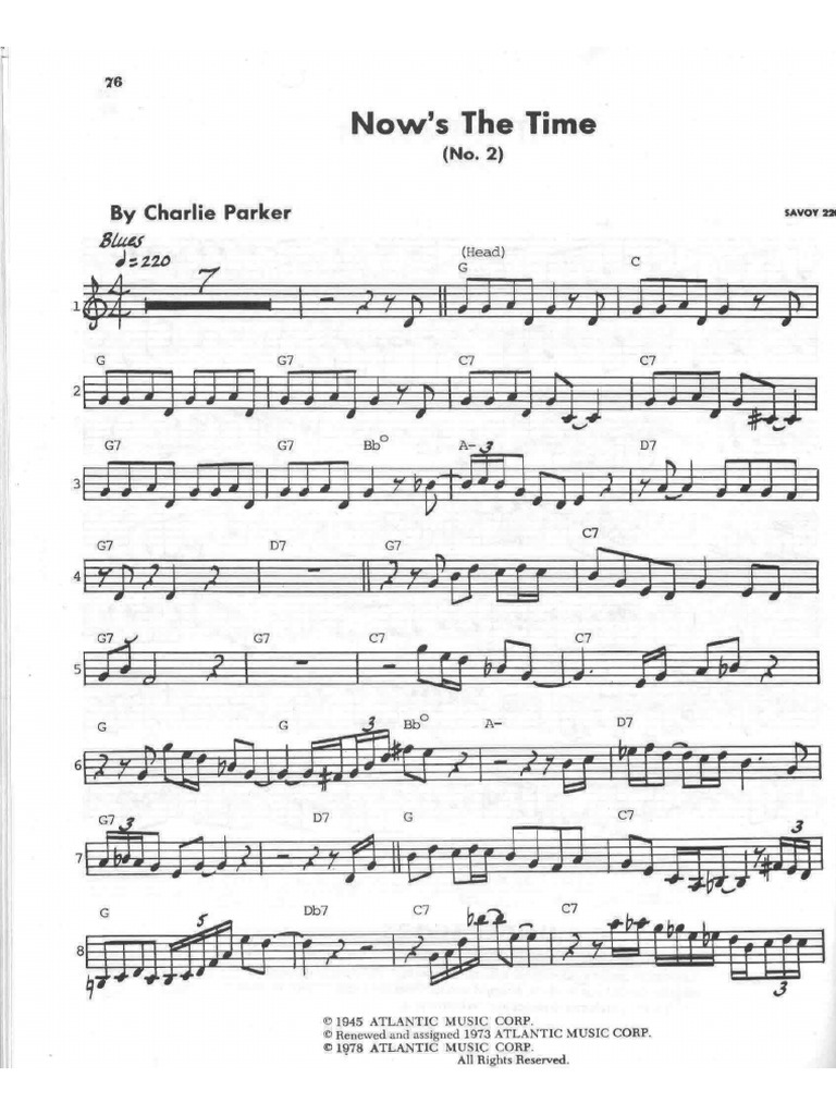 Charlie Parker-Nows The Time BB | PDF