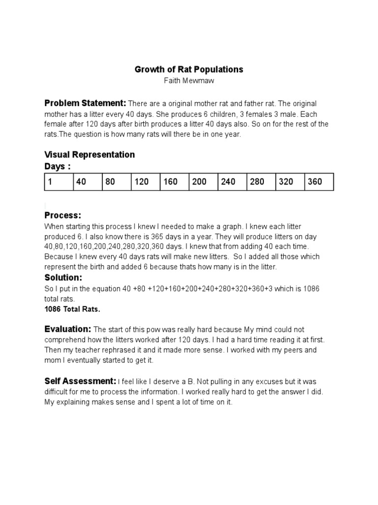Growth of Rat Populations | PDF | Cooking, Food & Wine