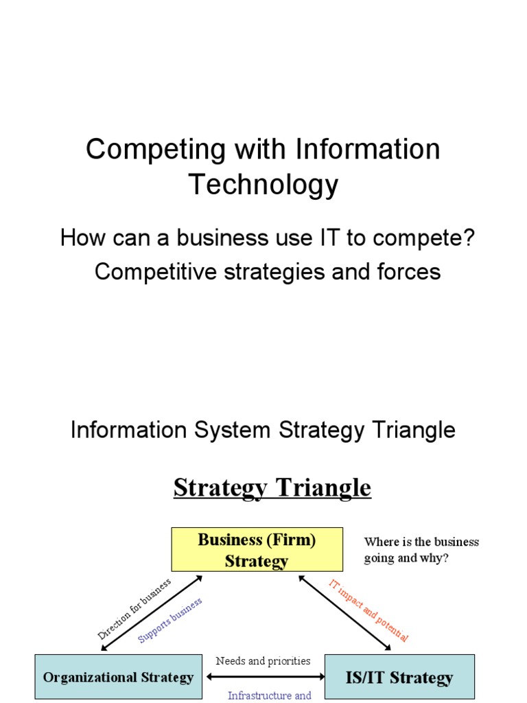 Competing With Information Technology: How Can A Business Use IT To ...