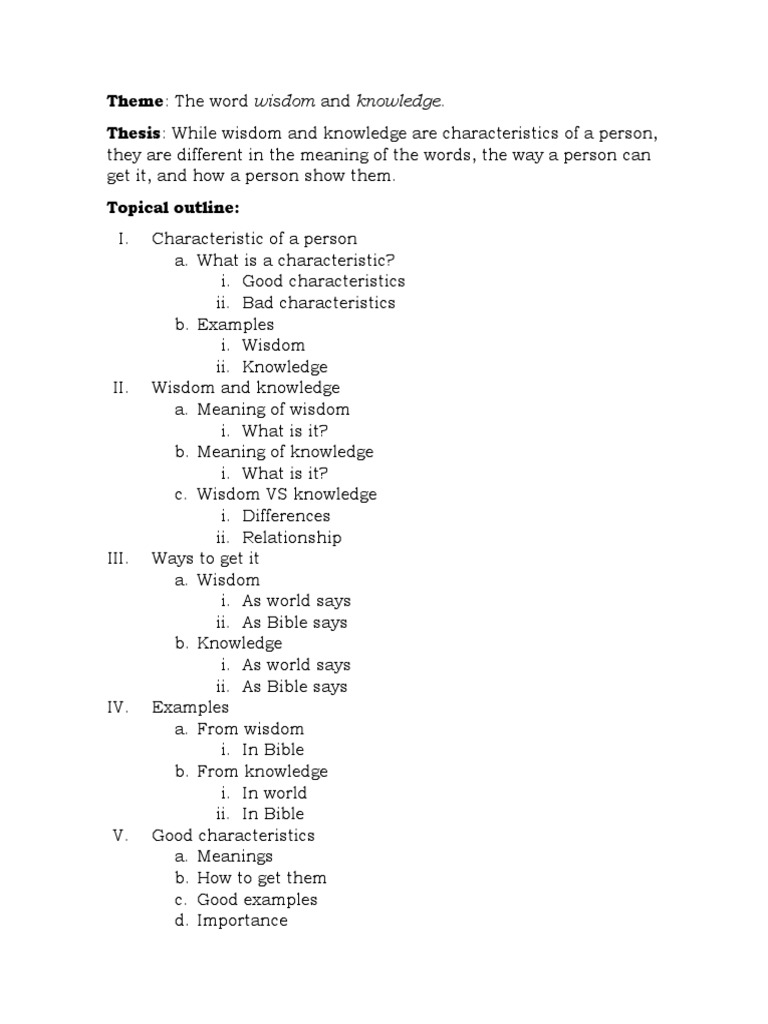 Wisdom and Knowledge | PDF | Wisdom | Solomons