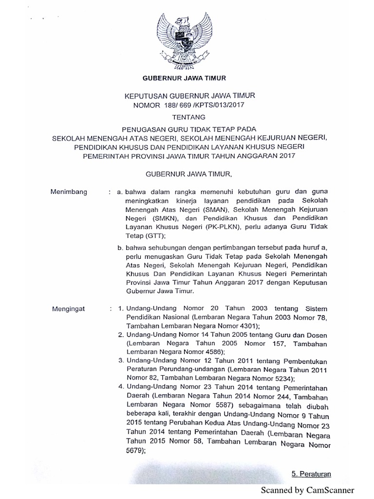 SK Gubernur GTT PTT | PDF