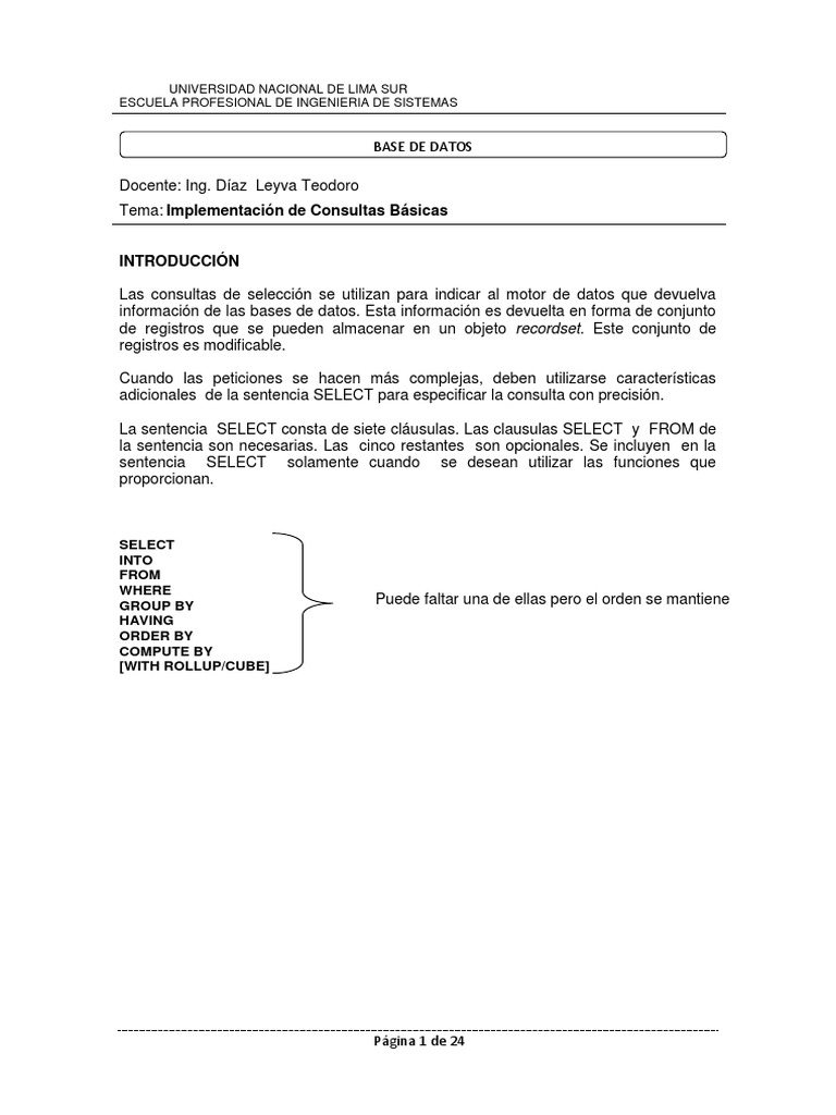 BD Consultas Basicas | PDF | SQL | Tabla (base de datos)