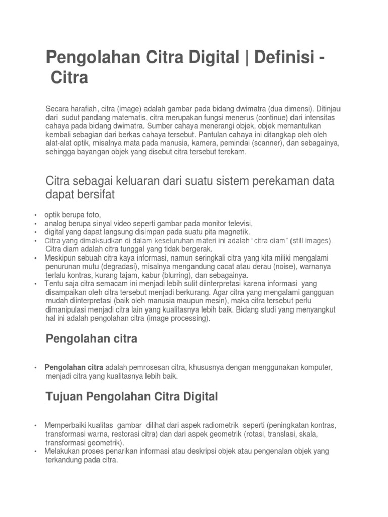 Pengolahan Citra Digital | PDF