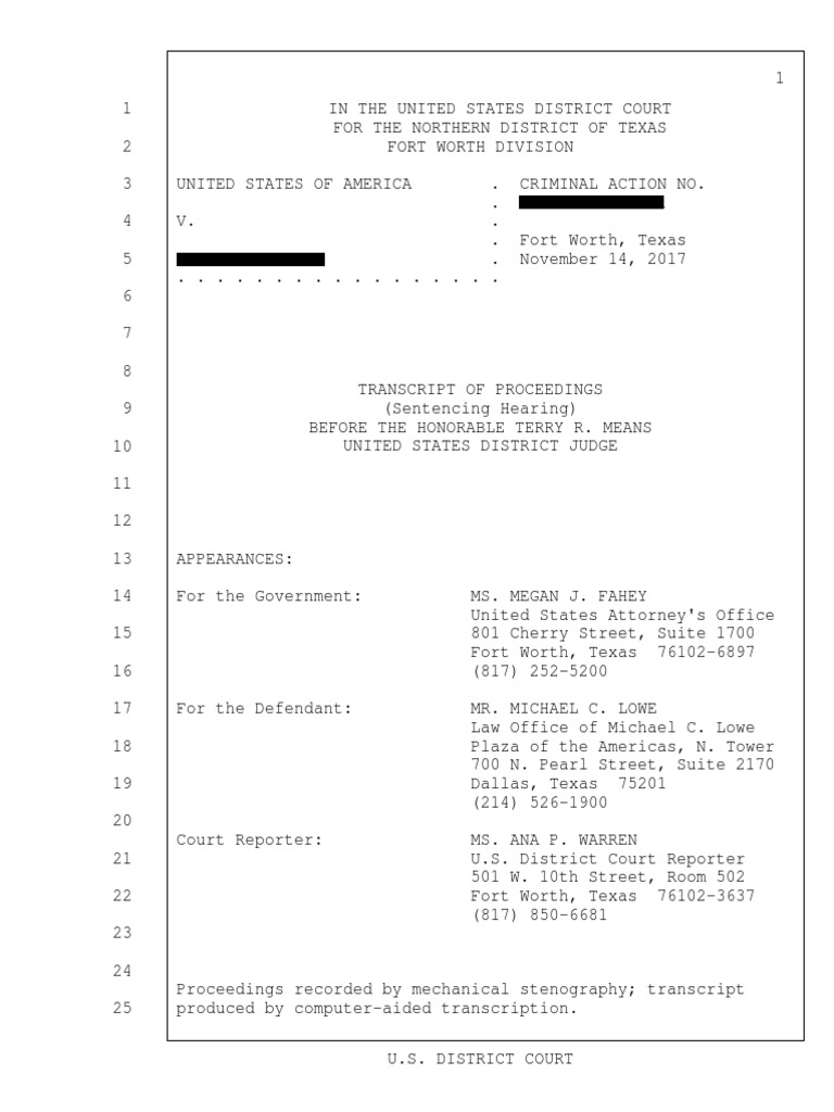 Sent Hearing Dec 8 | Presentence Investigation Report | United States ...