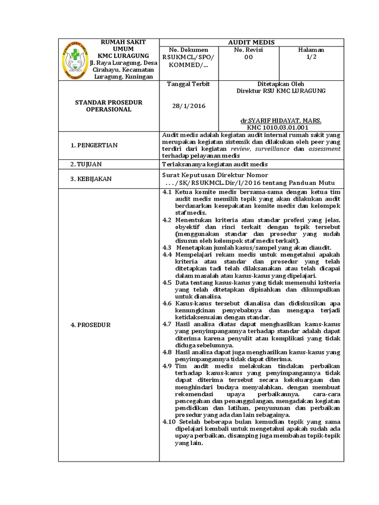SPO Audit Medis | PDF