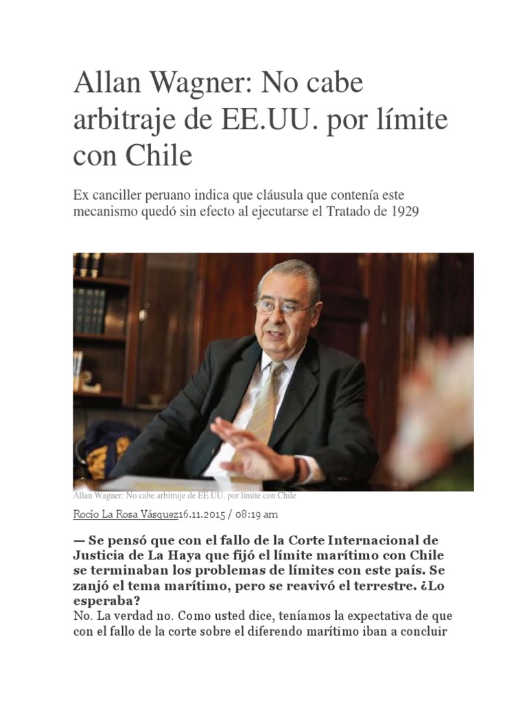 Allan Wagner | PDF | Chile | Agitación