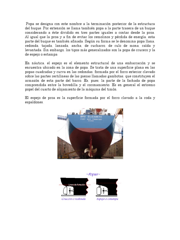 Tipos y función de la popa en barcos | PDF | Barcos | Industria pesada