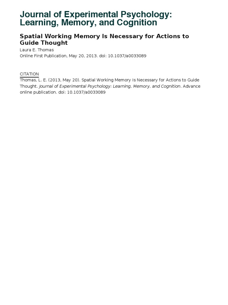 Journal of Experimental Psychology: Learning, Memory, and Cognition ...