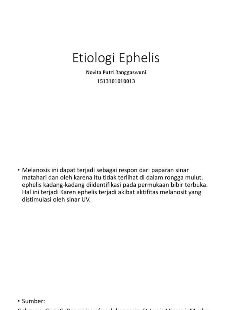 Etiologi Ephelis dan Sinar UV | PDF