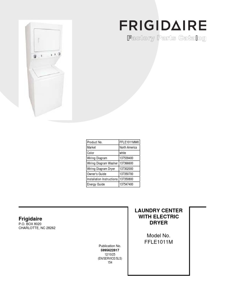 Frigidaire Laundry Center Wiring Diagrams and Owner's Manual | PDF ...