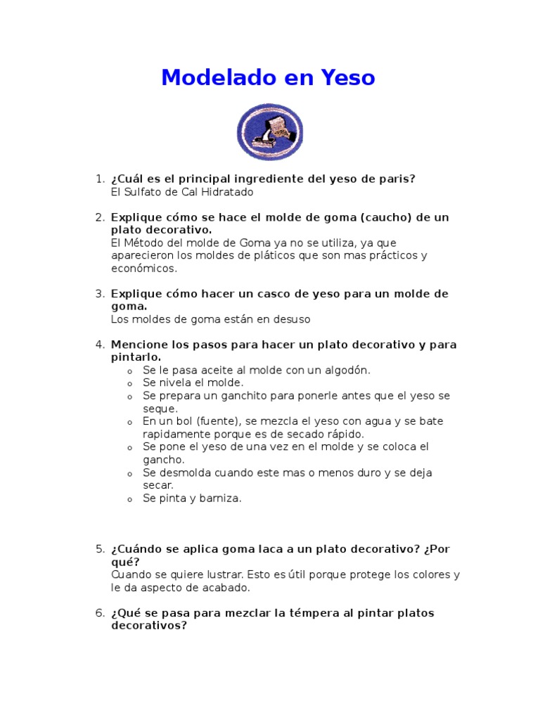 Modelado en Yeso | Descargar gratis PDF | Pinturas | Yeso