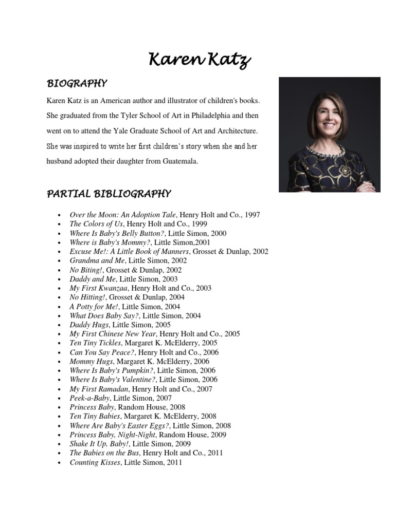 Karen Katz Author Spotlight | PDF | Children's Literature | Books