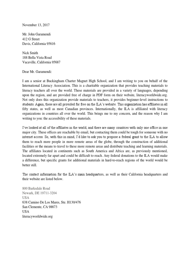 Advocacy Letter | PDF