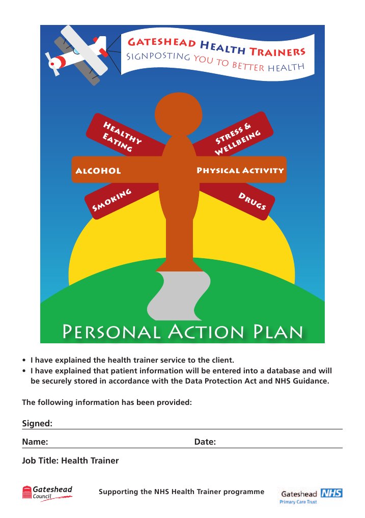 Personal Action Plan: Gateshead | PDF | Self Efficacy | Health Care