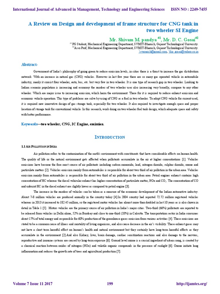 A Review On Design and Development of Frame Structure For CNG Tank in ...