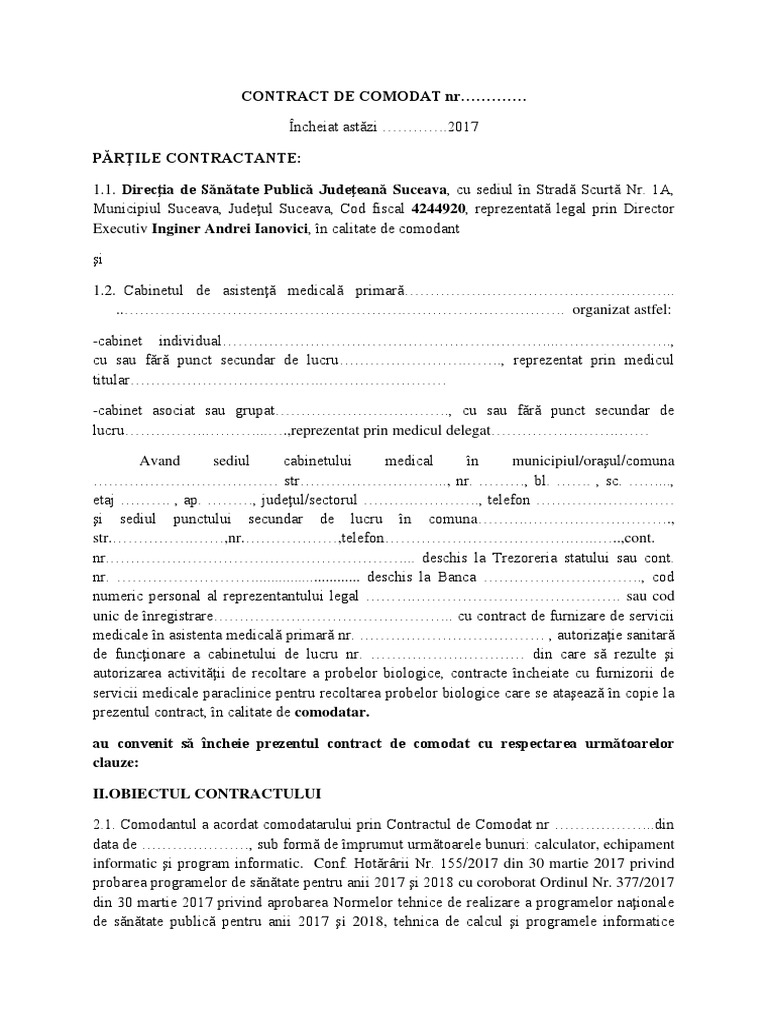Model Contract De Comodat Auto - Contract realizat la notar sau sub ... Model Contract De Comodat Auto - Contract realizat la notar sau sub ...