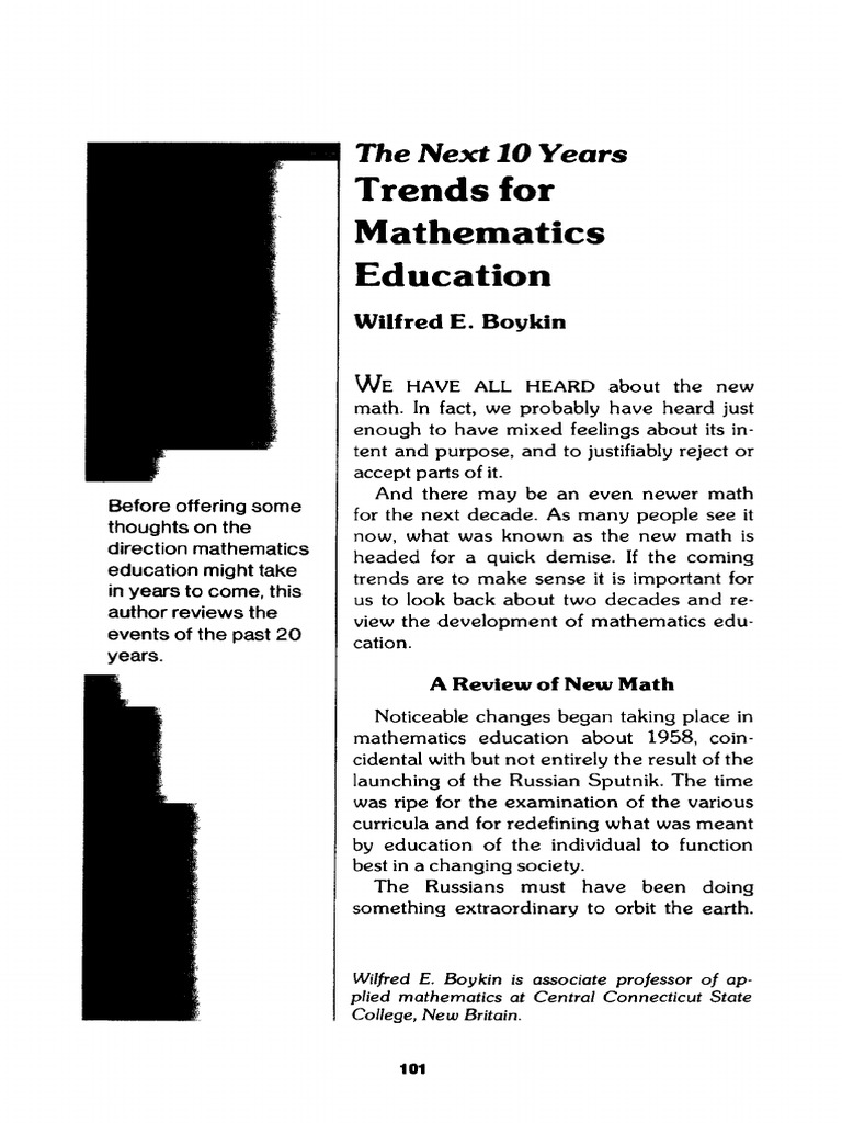 Mat 1978 Trends For Math Education | PDF | Curriculum | Teaching ...
