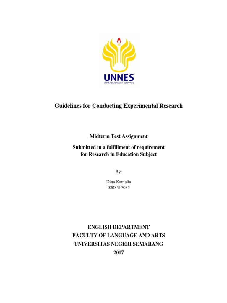 Guidelines For Experimental Research | PDF | Experiment | Design Of ...