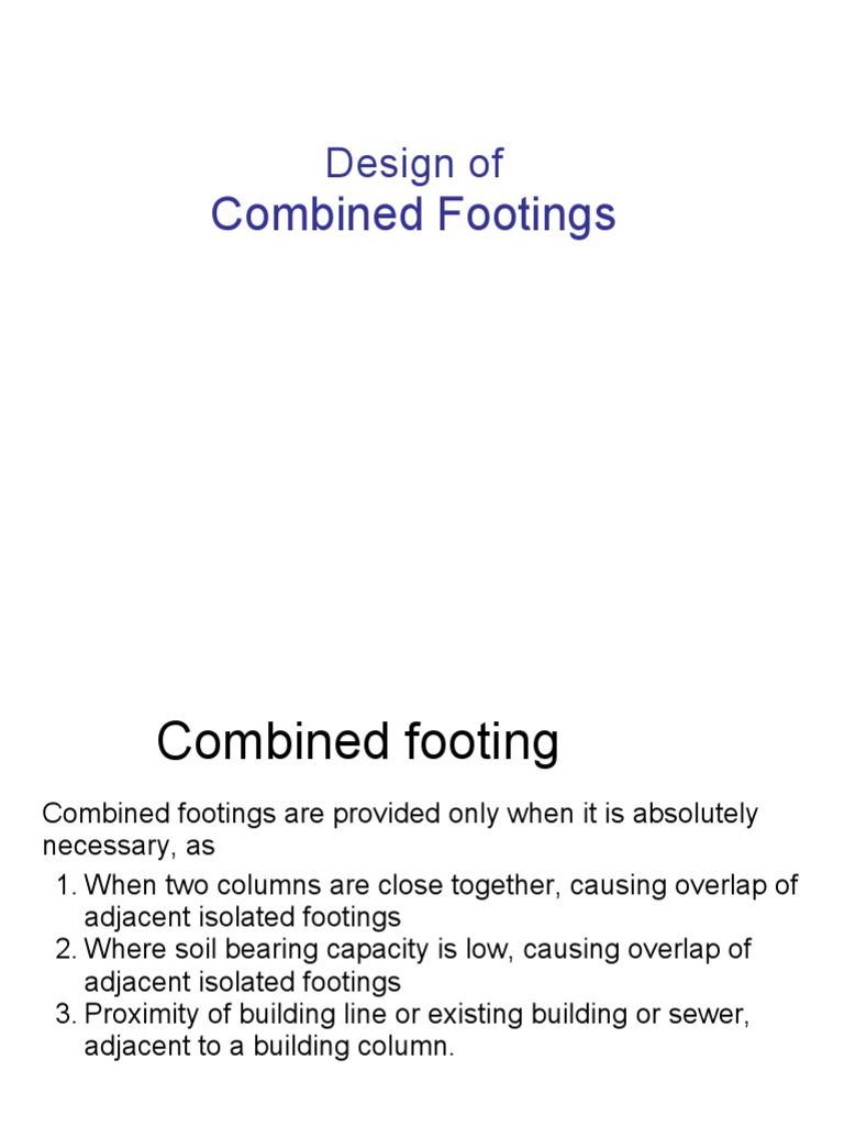 Design of Combined Footings | PDF | Bending | Column
