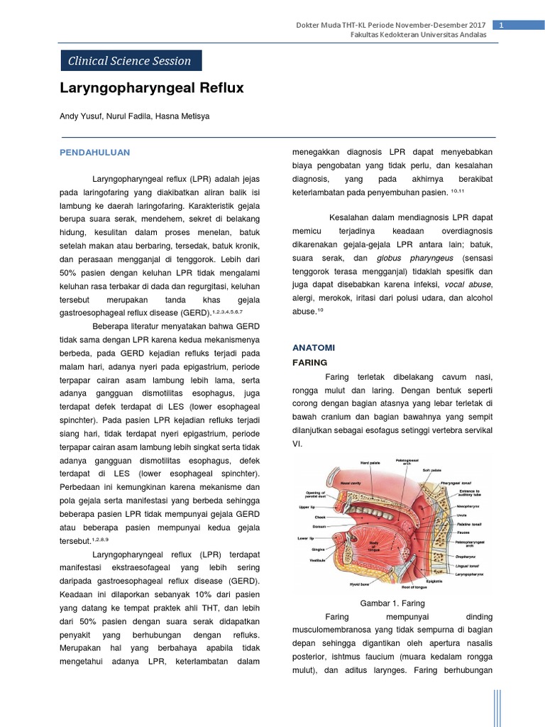 Gejala dan Diagnosis Laryngopharyngeal Reflux | PDF | Seni & Disiplin ...