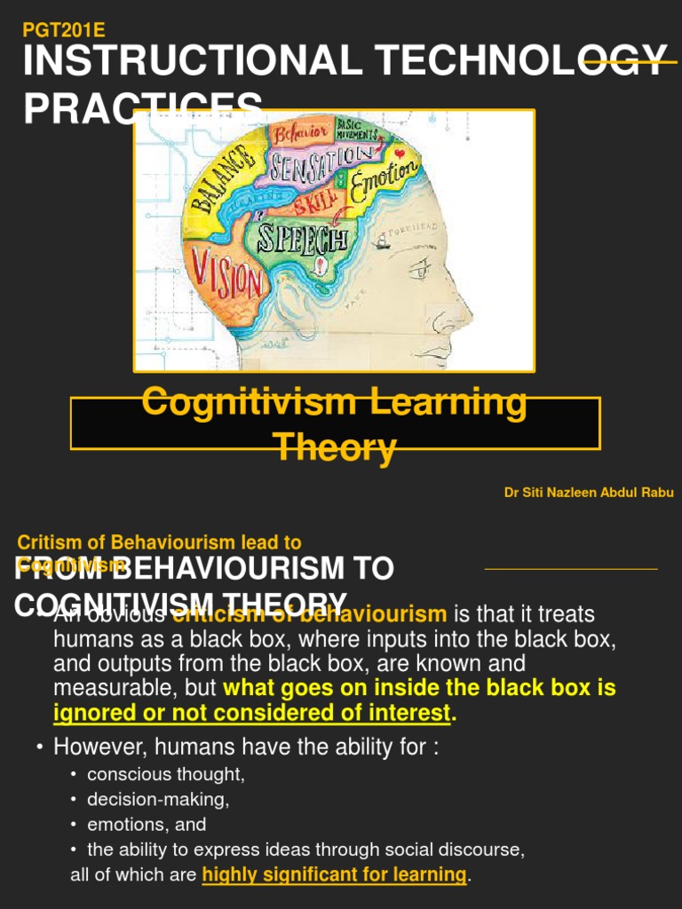 Cognitivism Learning Theory | PDF | Behaviorism | Instructional Design