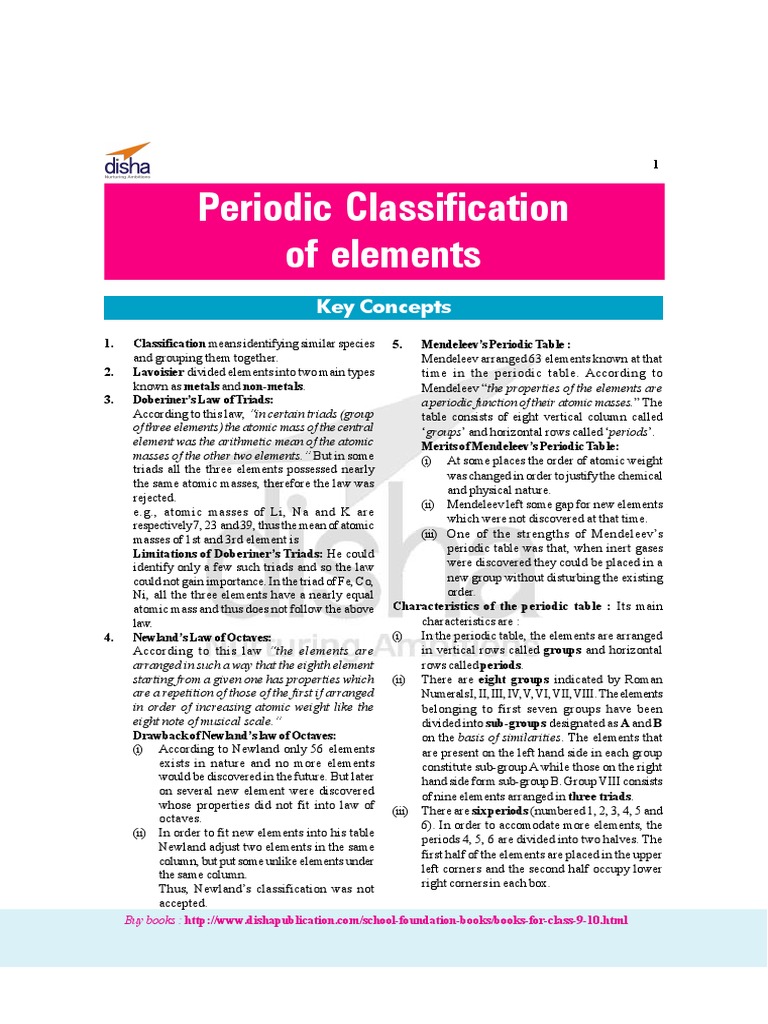 2-Periodic Classification PDF | Download Free PDF | Periodic Table ...