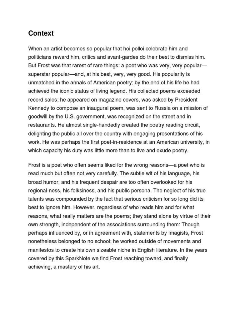 About Robert Frost | PDF | Solitude | Poetry