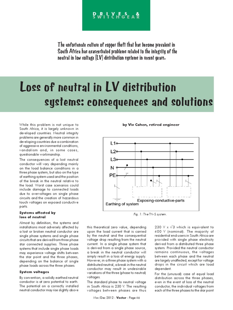 Loss of Neutral in LV PDF | PDF | Electrical Substation | Electric ...