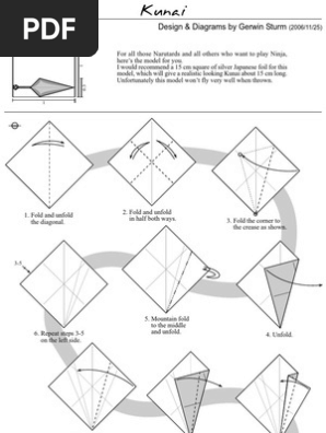 Origami Kunai Knife Instructions